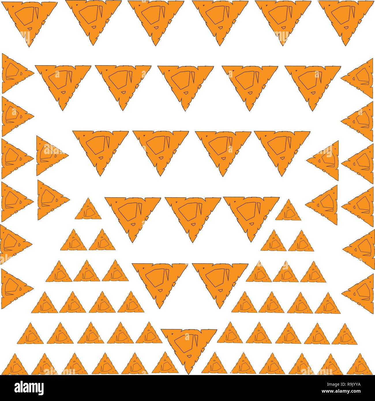 abstract background with orange triangles pattern symbol ornament Stock ...