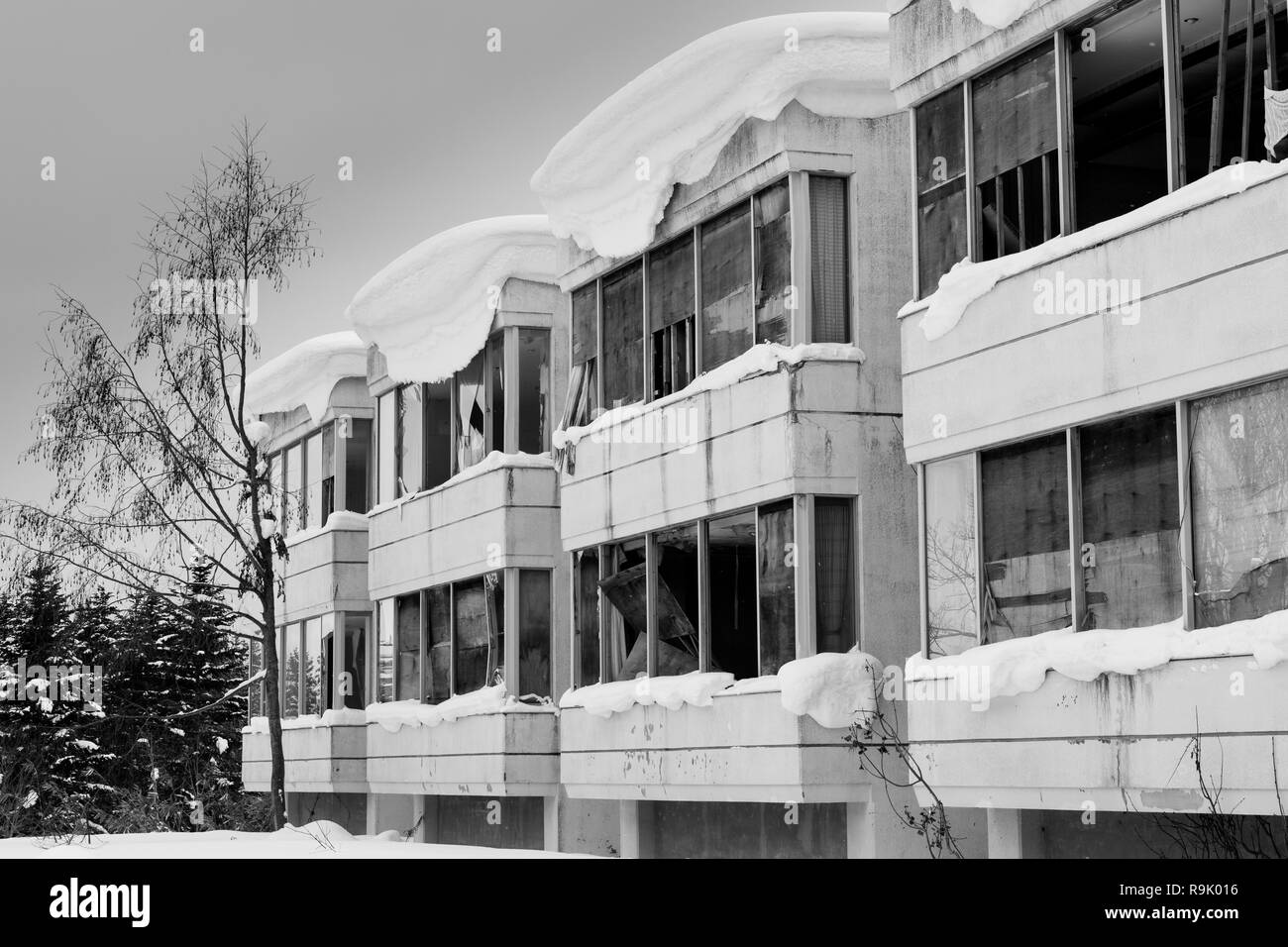 Broken down hotel Black and White Stock Photos & Images - Alamy