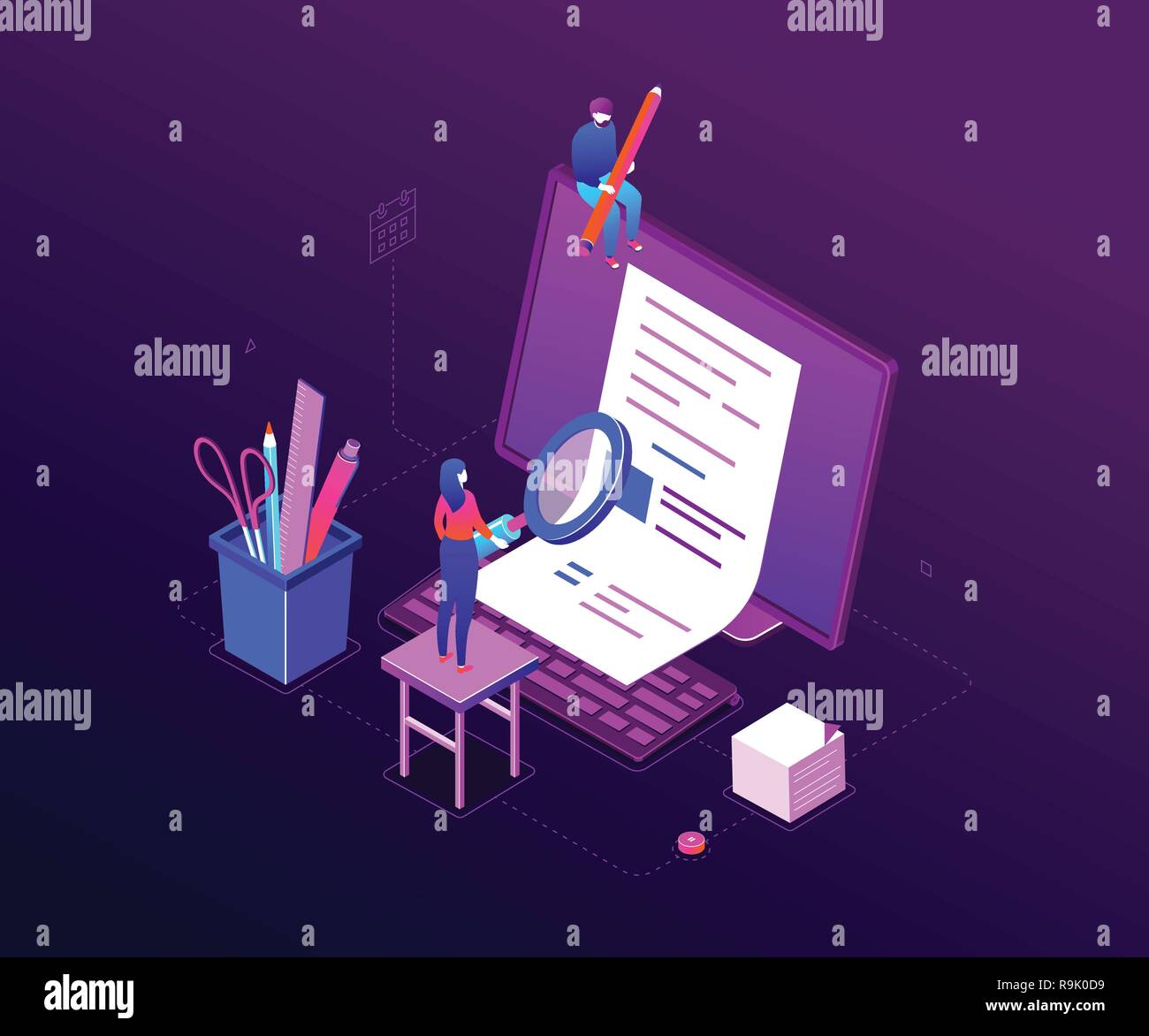Copywriting concept - modern colorful isometric vector illustration ...