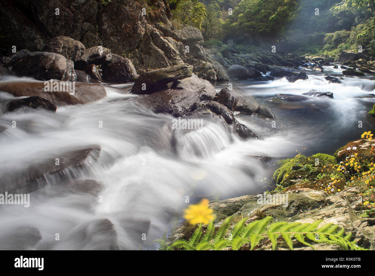 The Picture of some small waterfall at a nature river Stock Photo - Alamy