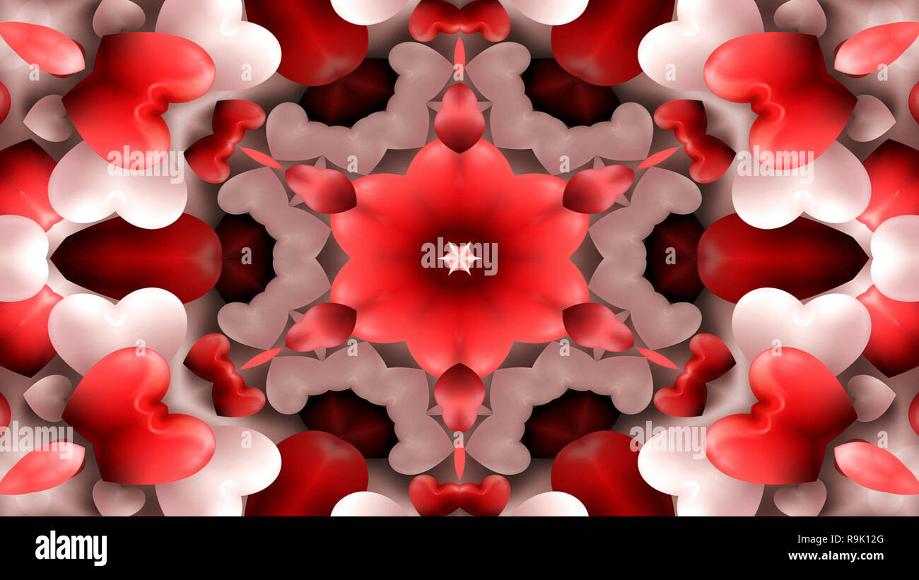 Abstract Colorful Love Heart and Passion Colors Concept Symmetric ...
