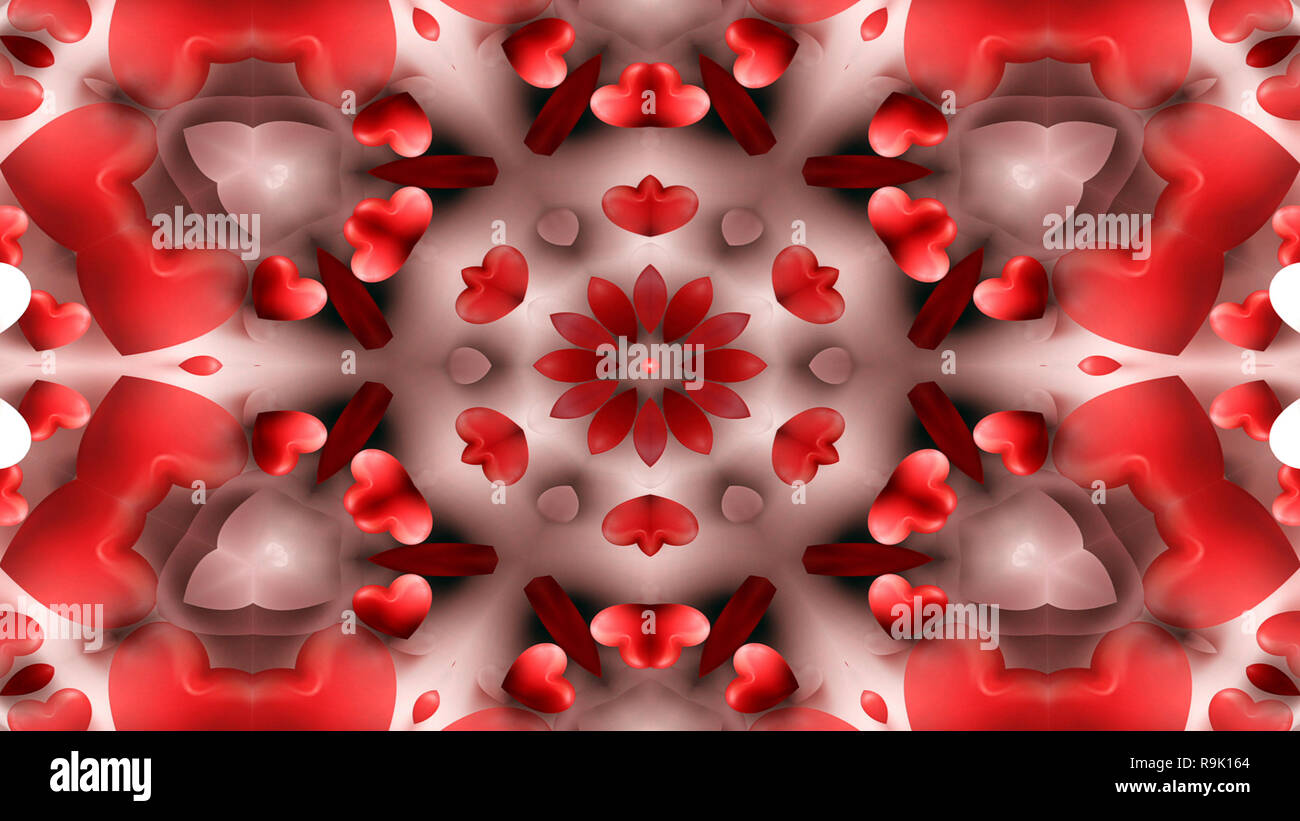 Abstract Colorful Love Heart and Passion Colors Concept Symmetric ...