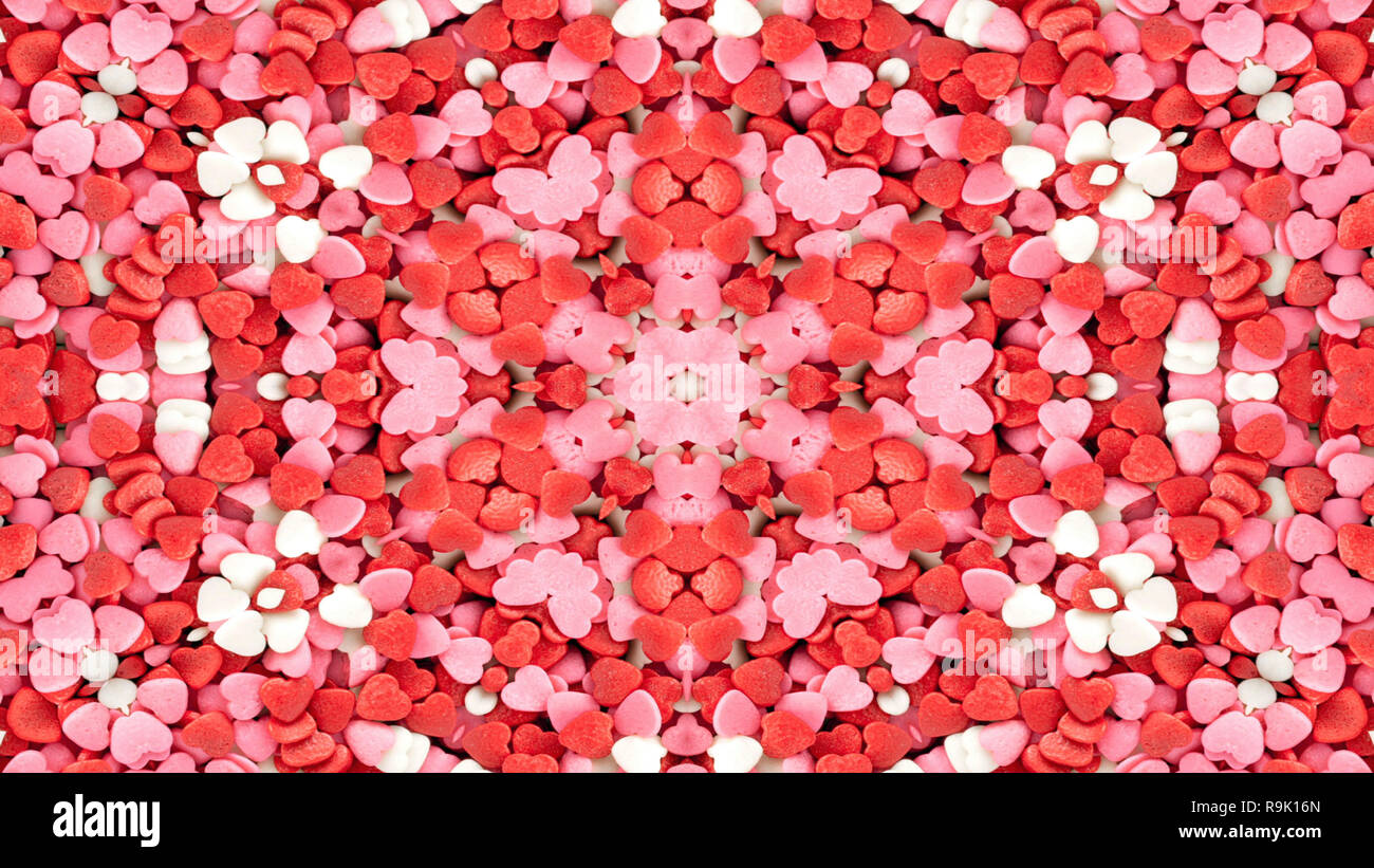 Abstract Colorful Love Heart and Passion Colors Concept Symmetric ...