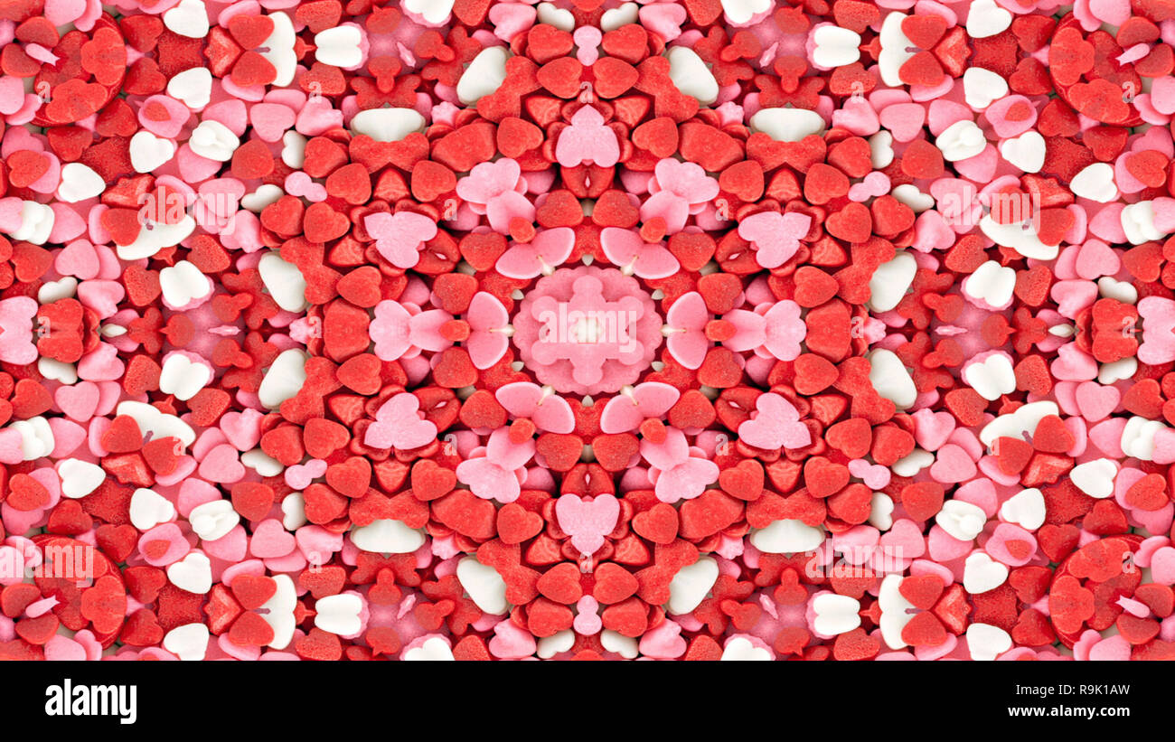Abstract Colorful Love Heart and Passion Colors Concept Symmetric ...