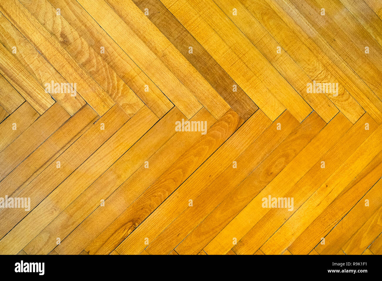top view of herringbone pattern of parquet floor from oak wood Stock ...