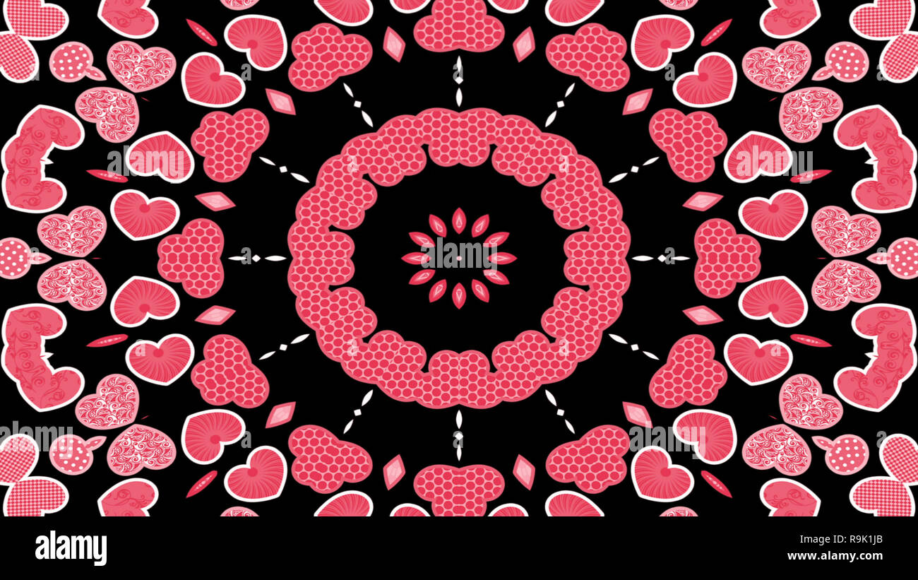 Abstract Colorful Love Heart and Passion Colors Concept Symmetric ...