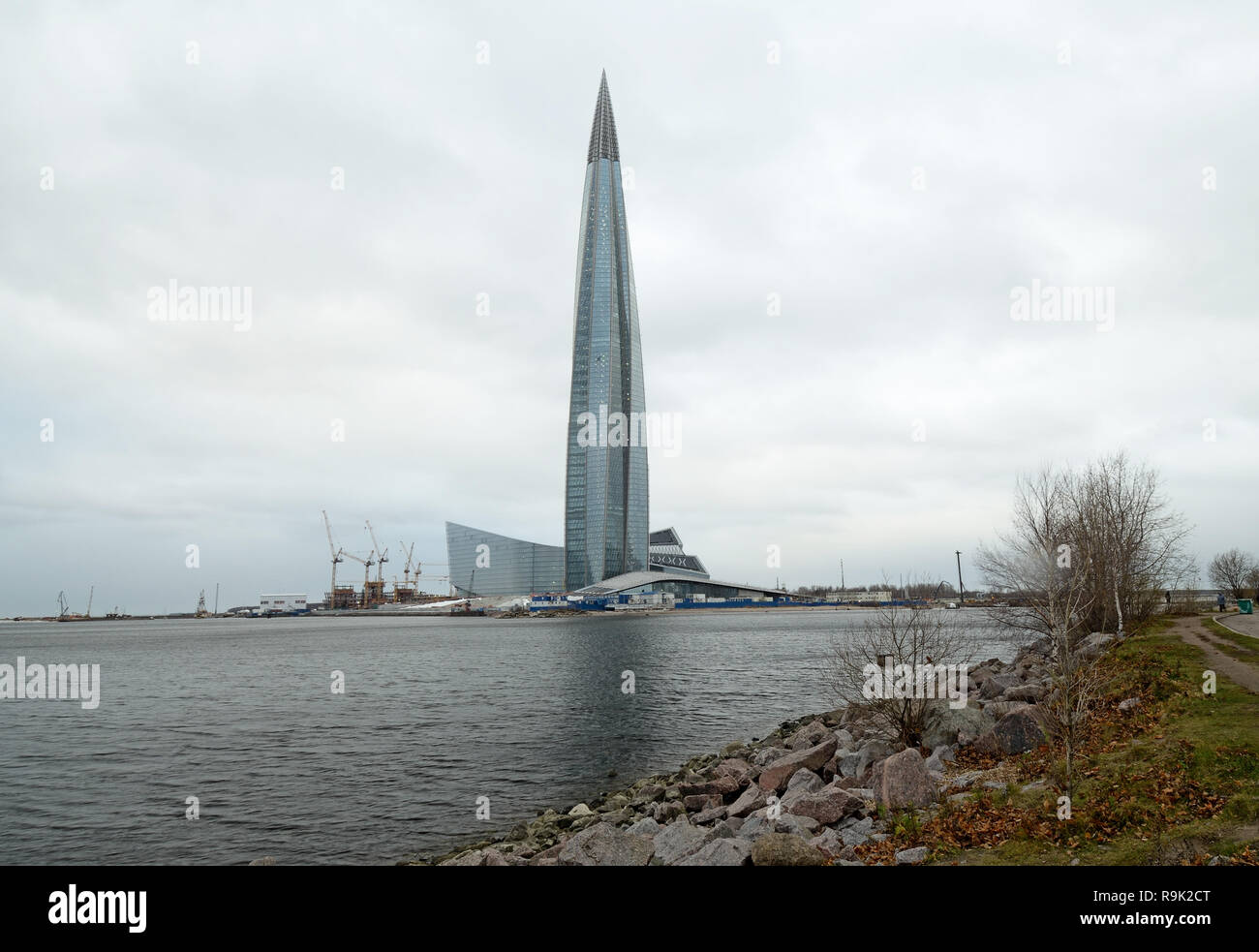 Saint-Petersburg.Russia.November.18.2018.The building of the Okhta ...