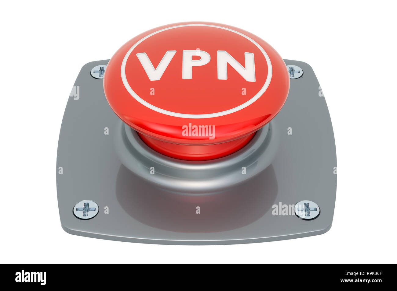 VPN push button, 3D rendering isolated on white background Stock Photo - Alamy