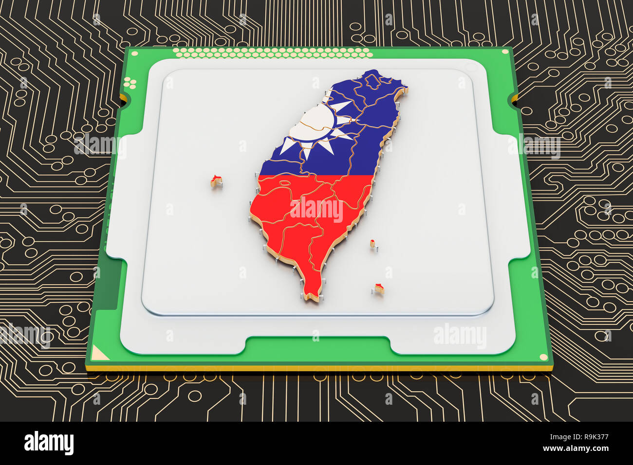 CPU computer processor unit with flag of Taiwan, 3D rendering Stock Photo - Alamy