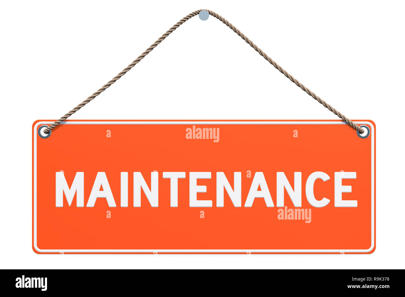 Maintenance Hanging Sign, 3D rendering isolated on white background ...