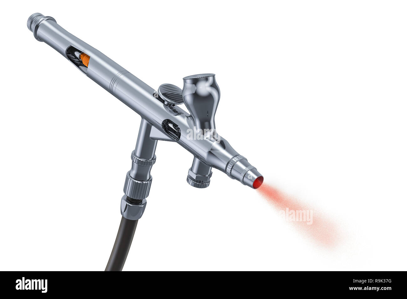 Working Airbrush Gun, 3D rendering isolated on white background Stock ...
