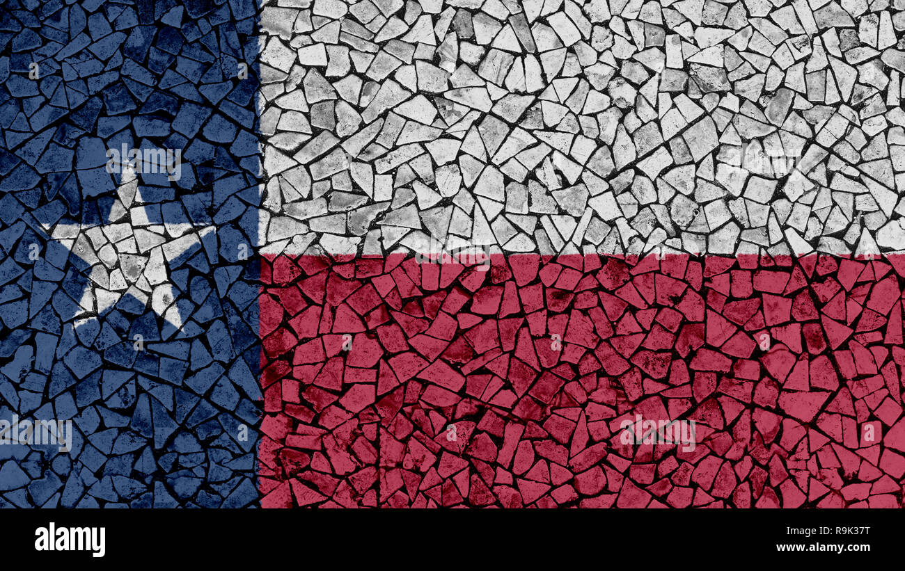 Mosaic Tiles Painting of Texas Flag, US State Background Stock Photo ...