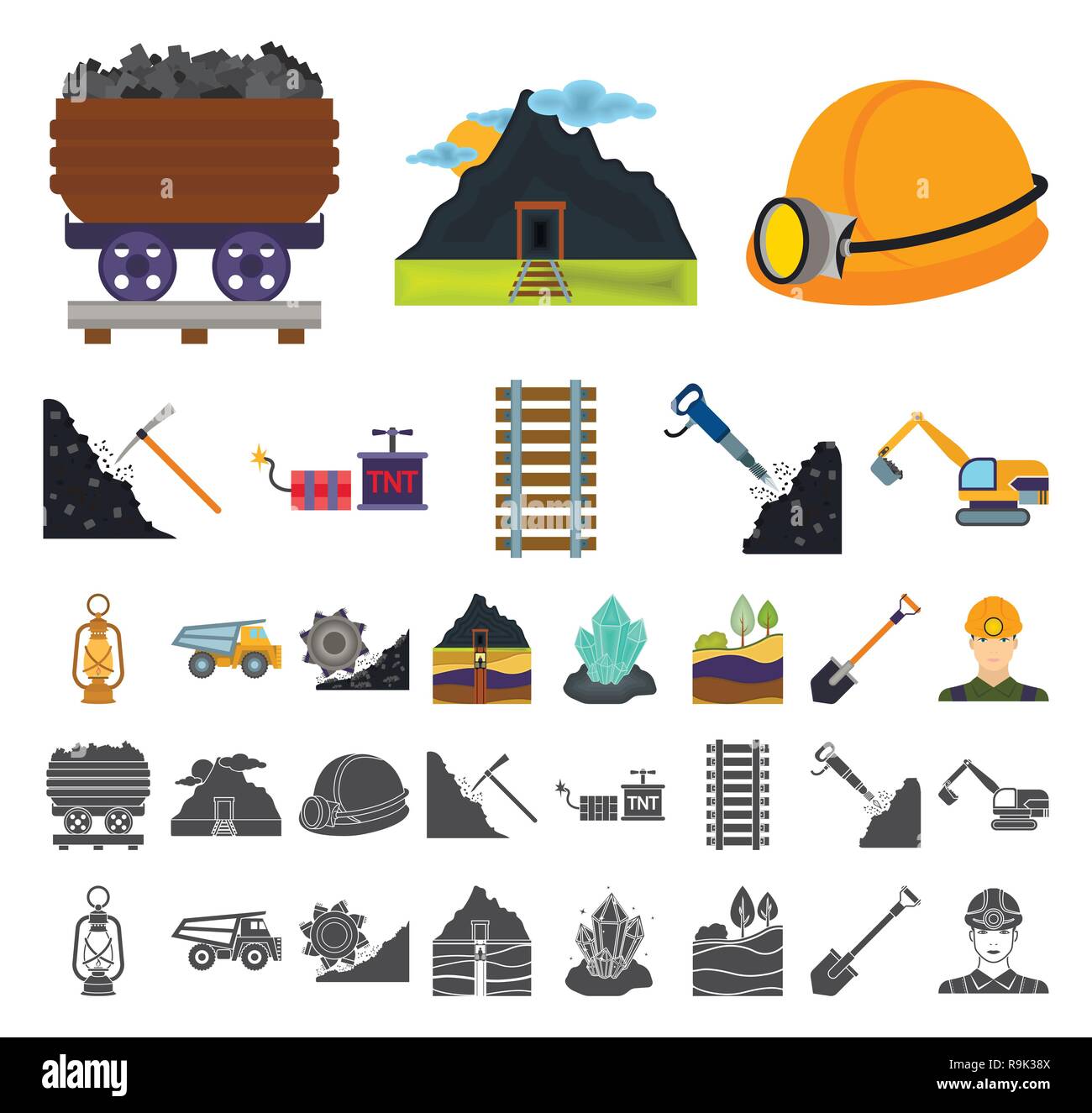 Mine shaft sign Stock Vector Images - Alamy