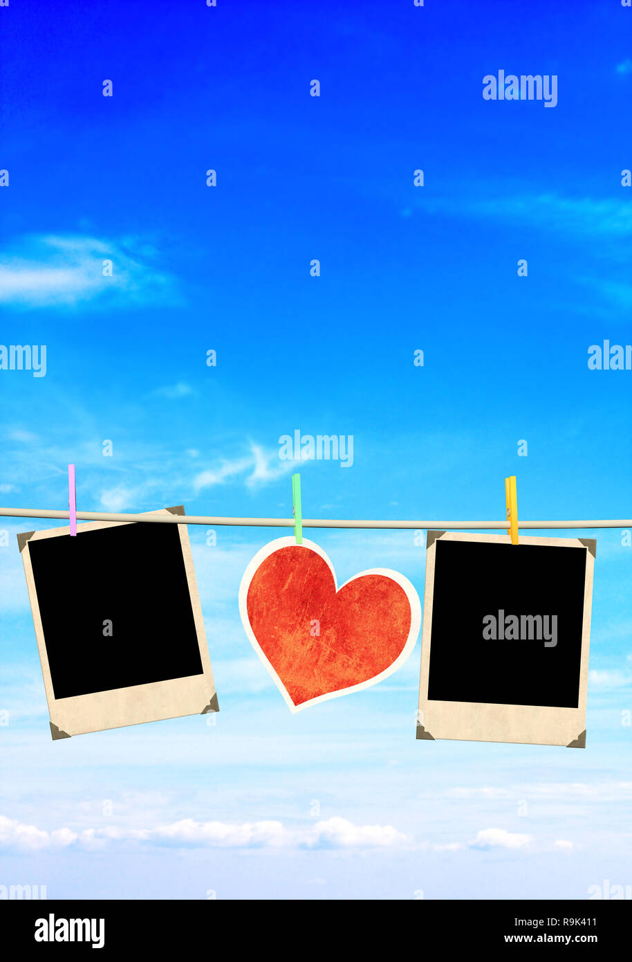 Old photos paper heart hi-res stock photography and images - Alamy