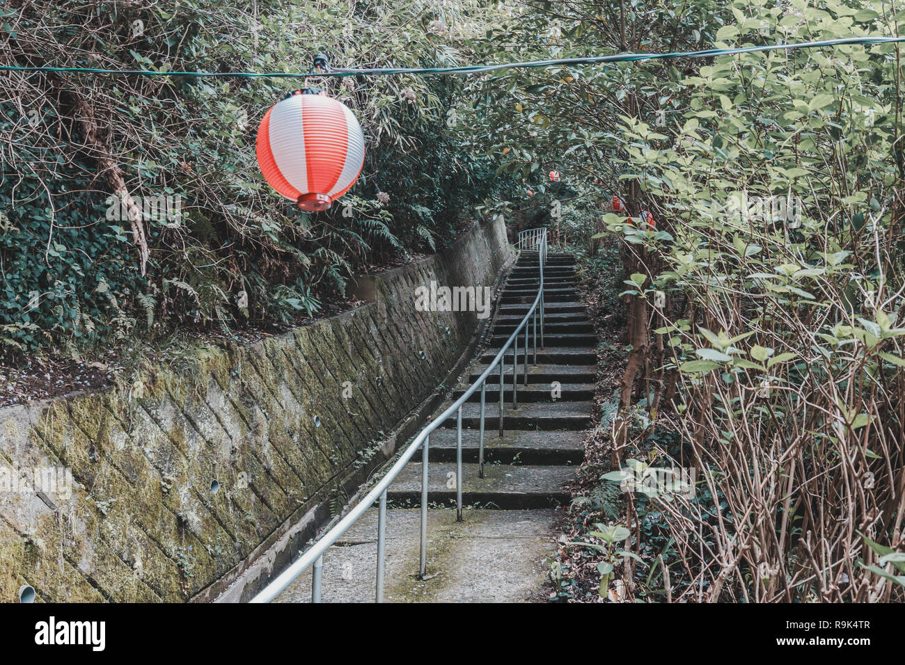 Entrance stair to Awashima Shrine (Jinja) on Awashima Island in Numazu ...