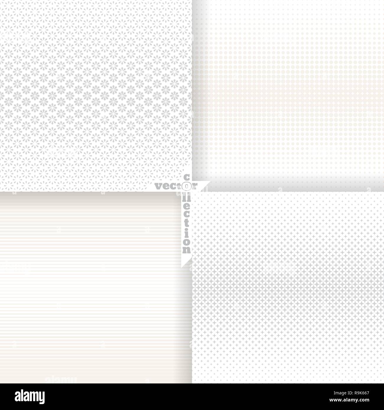 Set Of Vector Seamless Pattern Abstract Halftone Backgrounds Modern Stylish Textures