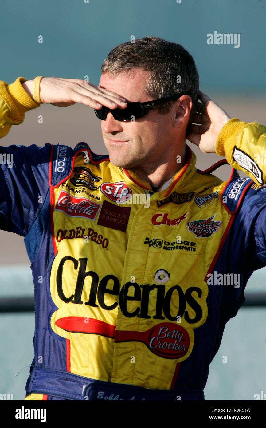 Bobby Labonte watches qualifying as he waits for his turn in the Nascar ...