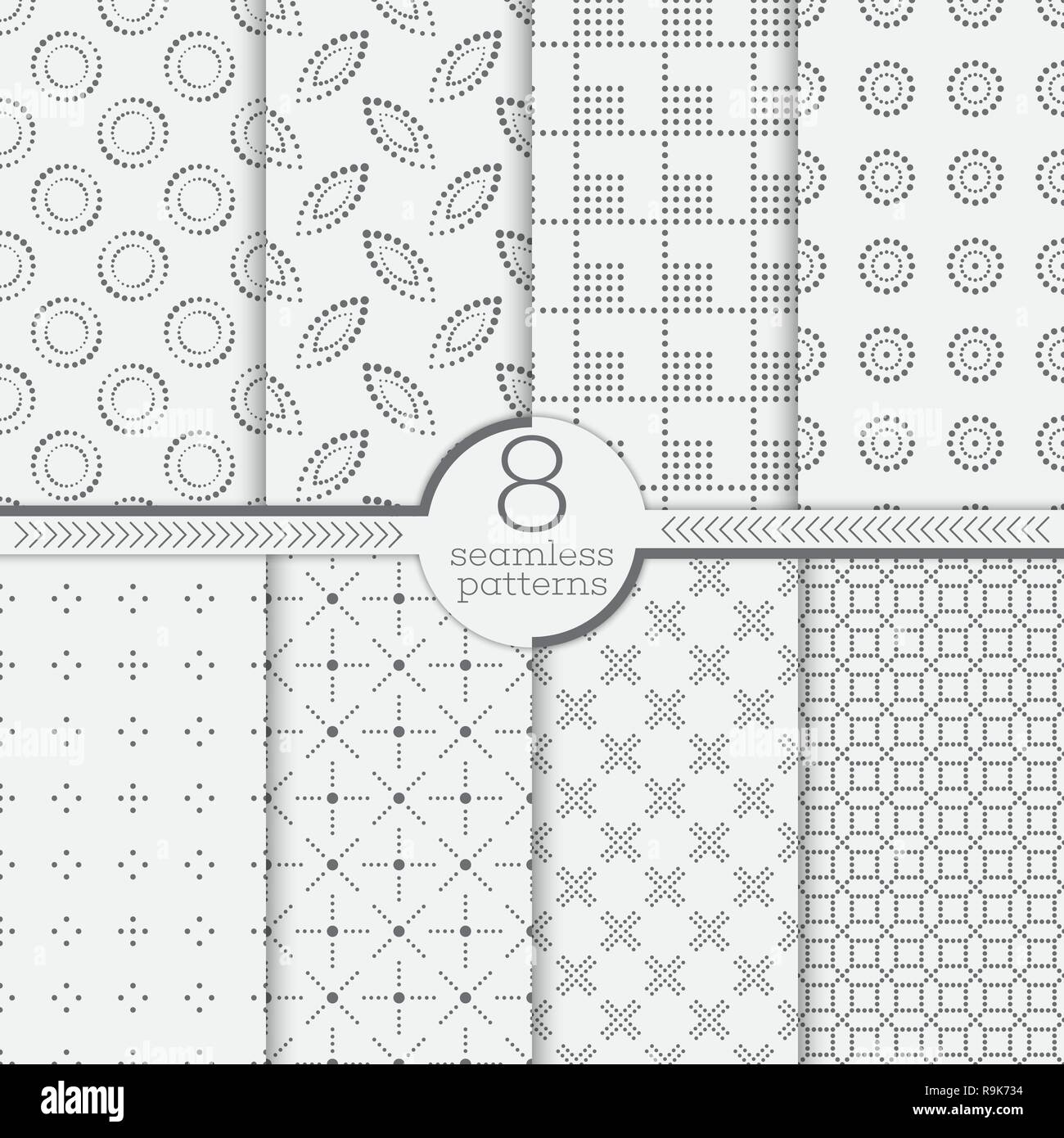 Set of vector seamless patterns. Modern stylish dotted textures ...