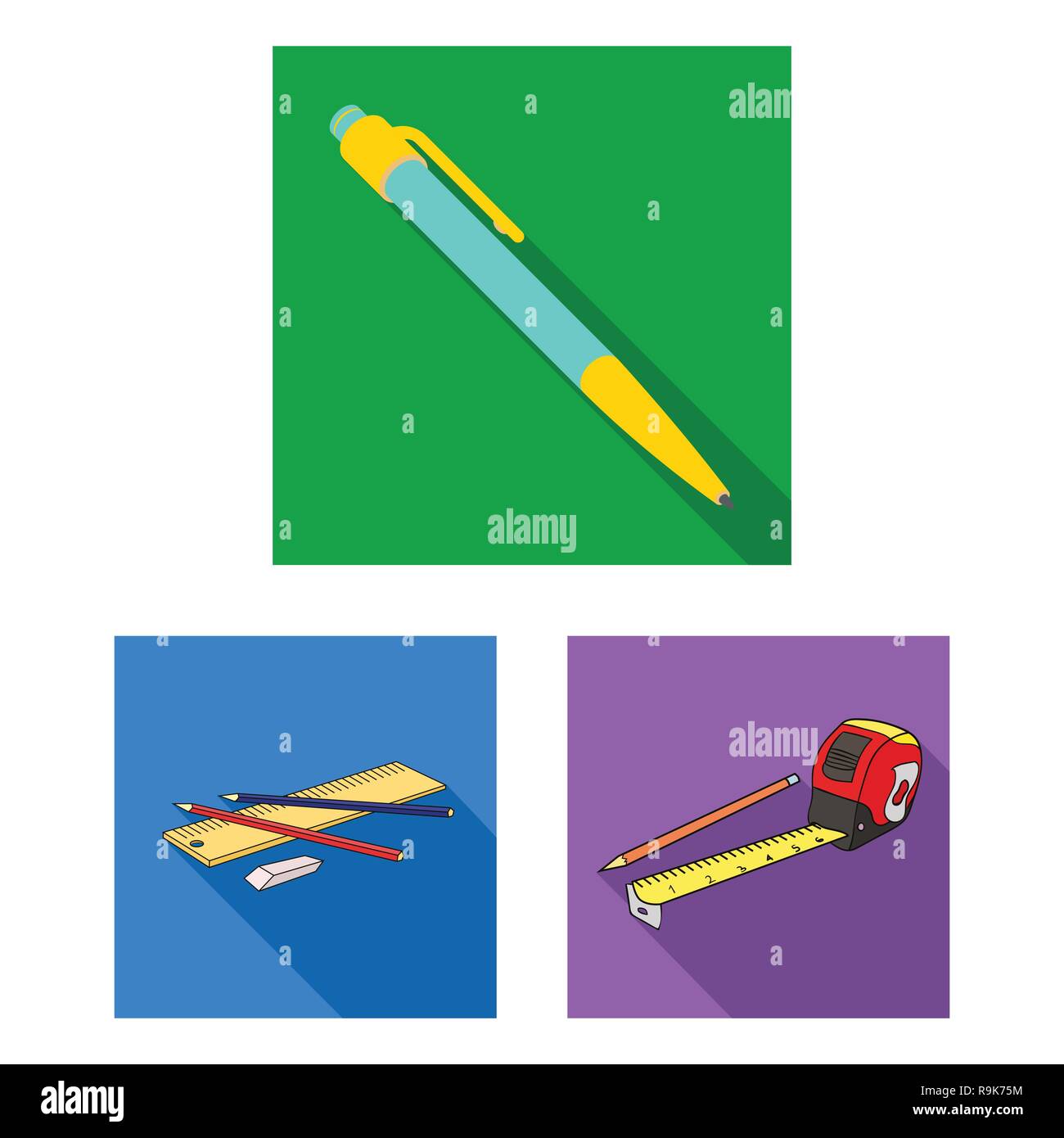 realistic,wood,ruler,pencil,sharpen,draw,color,stationery,sharp,school ...