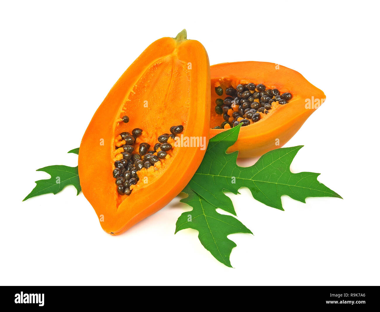 Papaya isolated on white backgroound Stock Photo - Alamy