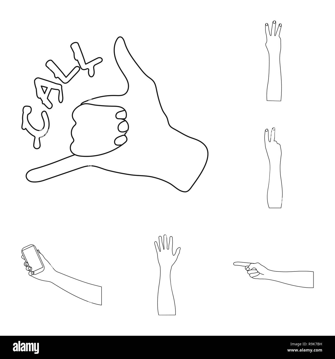 Vector design of animated and thumb sign. Collection of animated and ...