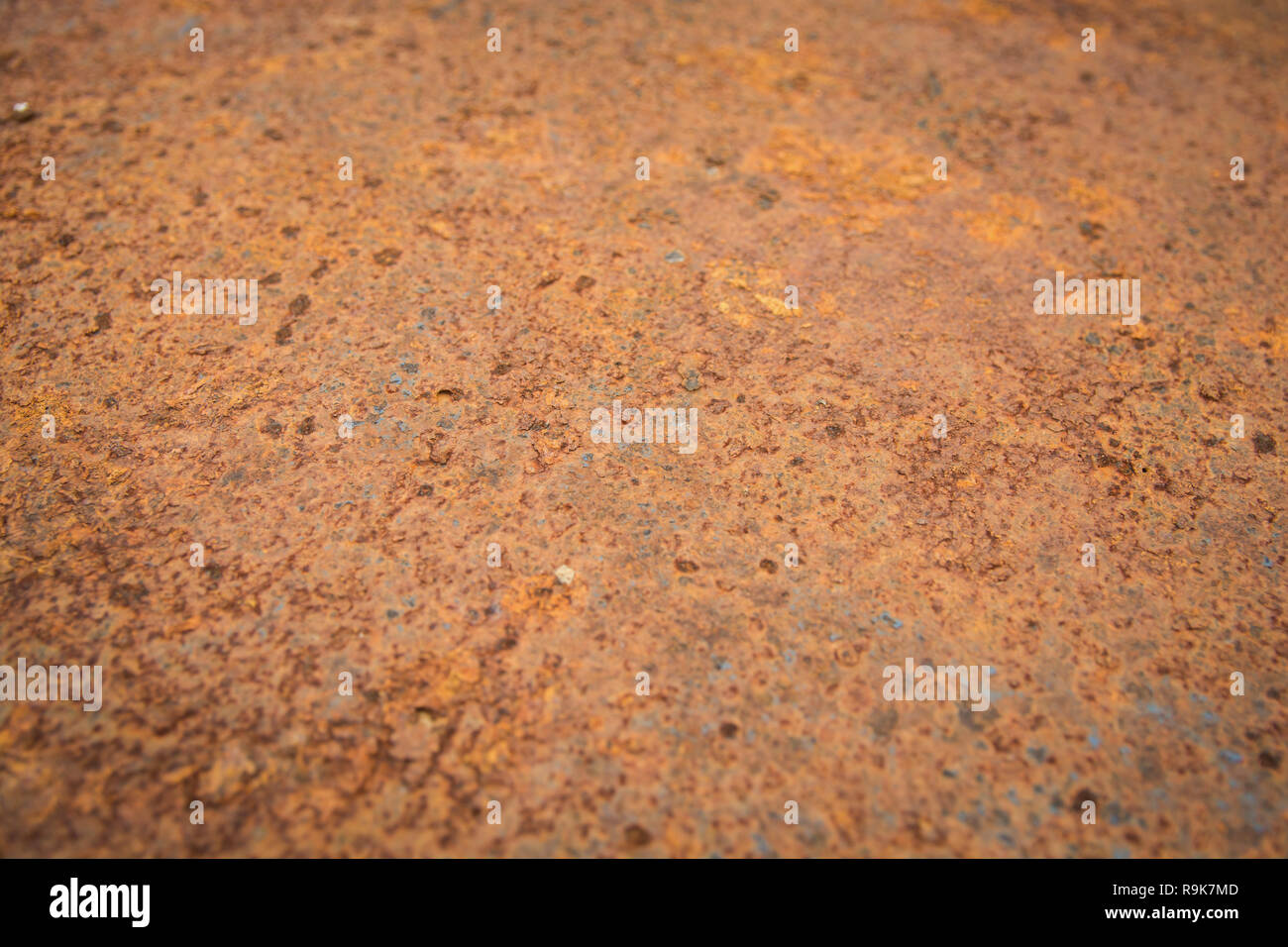Brown rust stains texture of the old white paint on rusty metal wall ...