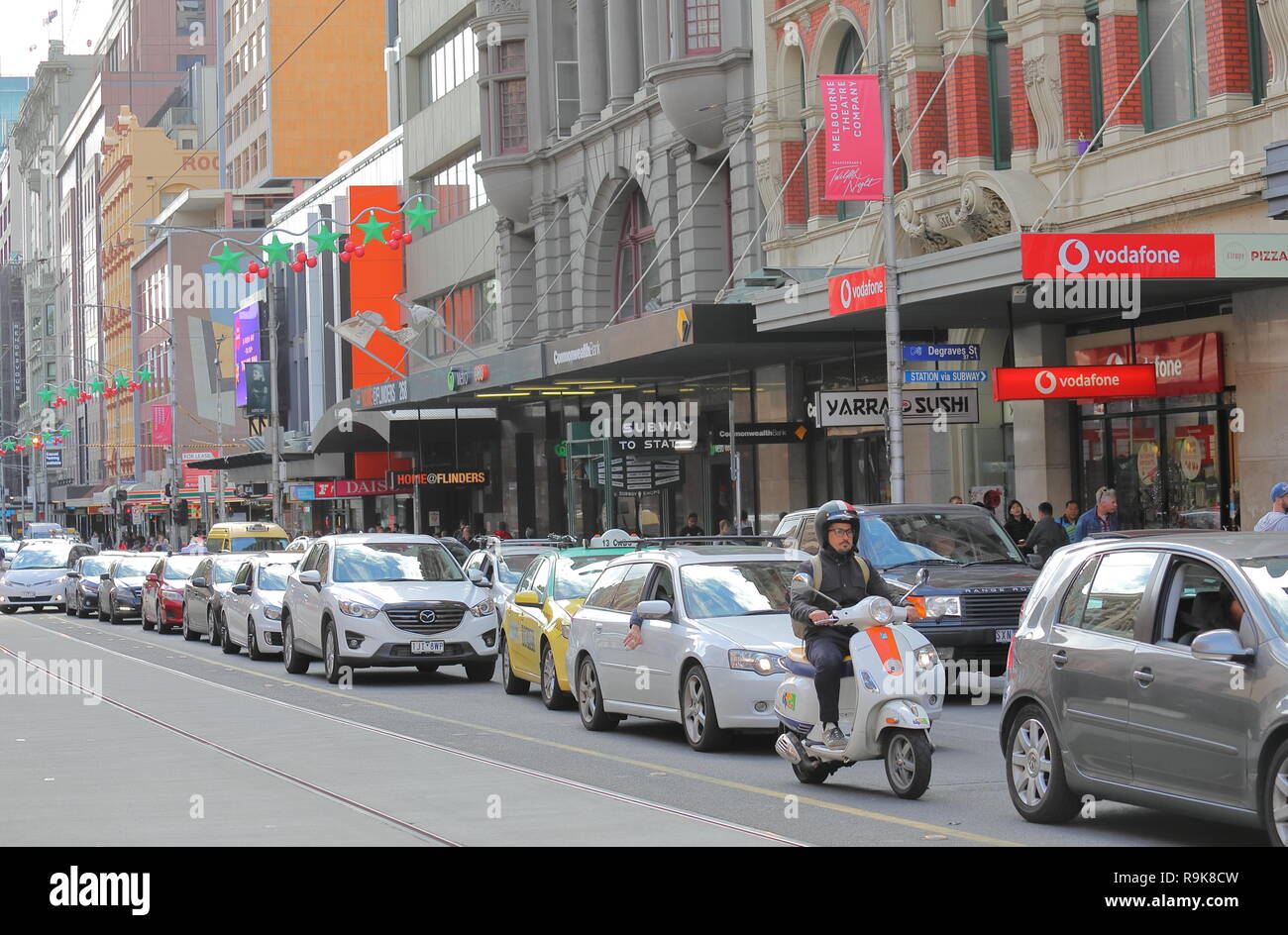 City heavy traffic jam in Melbourne Australia Stock Photo - Alamy