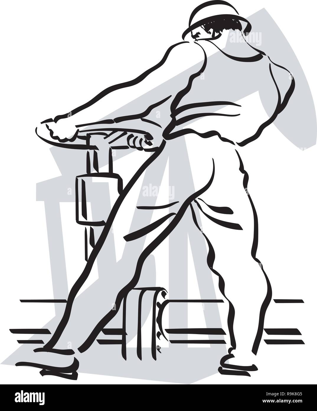 illustration of an oil worker at work in an oil rig Stock Vector Image ...