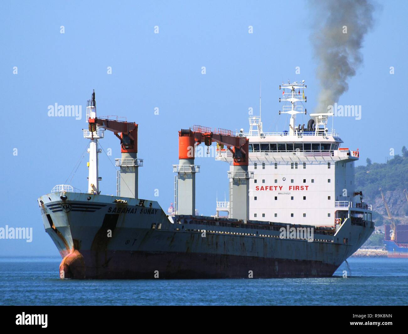 Cargo Ship Underway Stock Photo - Alamy