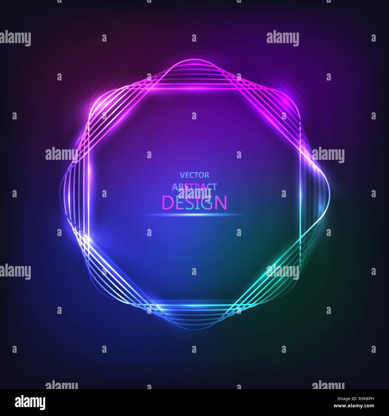 The sparkling neon banner. Multi-colored bright framework. The shining ...