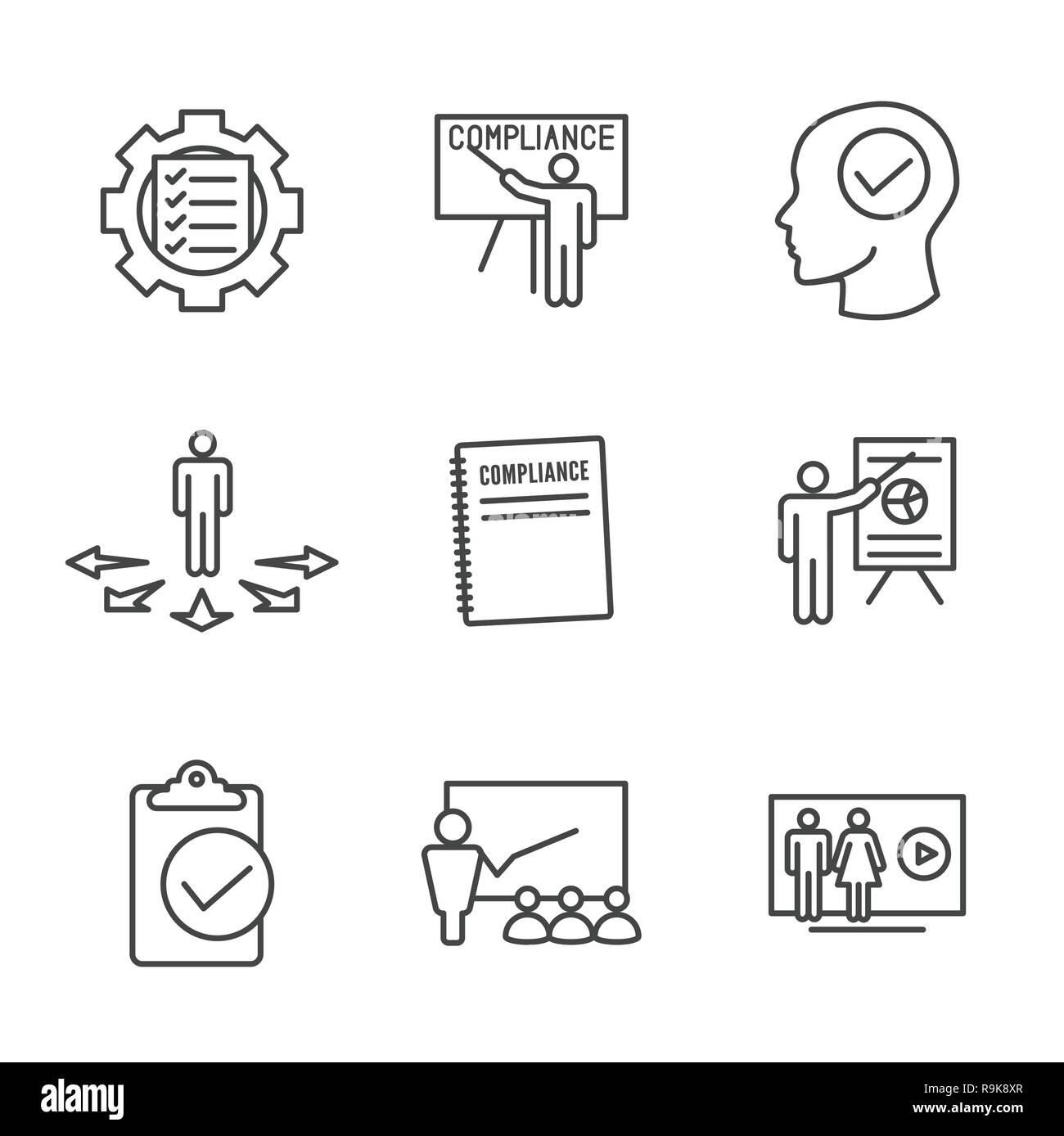 Compliance Instruction & Testing Icons with Instructor teaching Worker ...