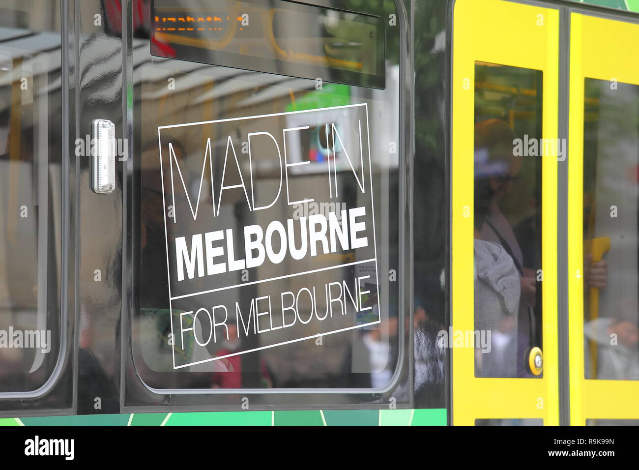Melbourne tram displays the tram was made in Melbourne Australia Stock ...