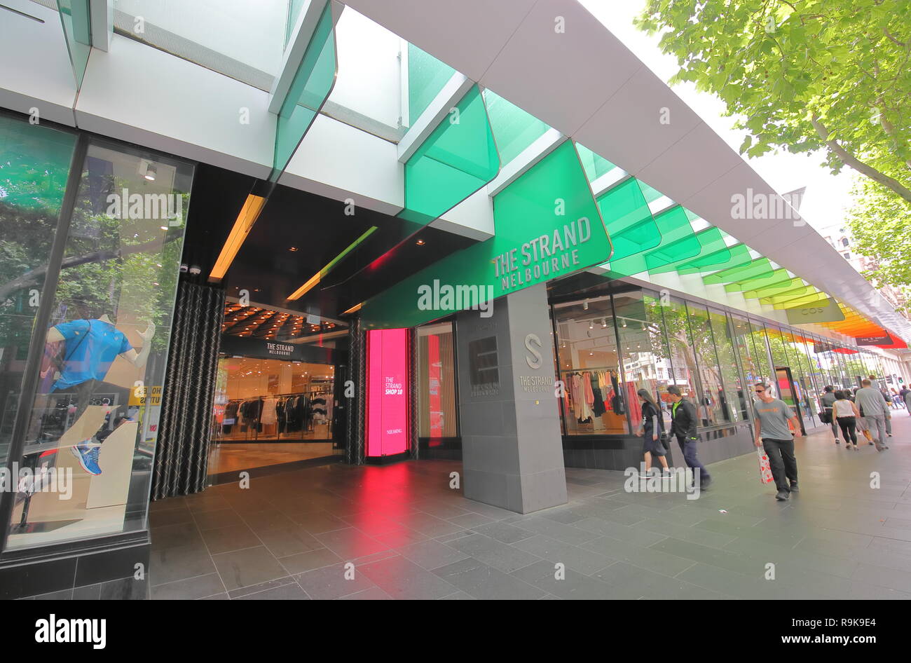 People visit The Strand shopping mall in Melbourne Australia Stock ...