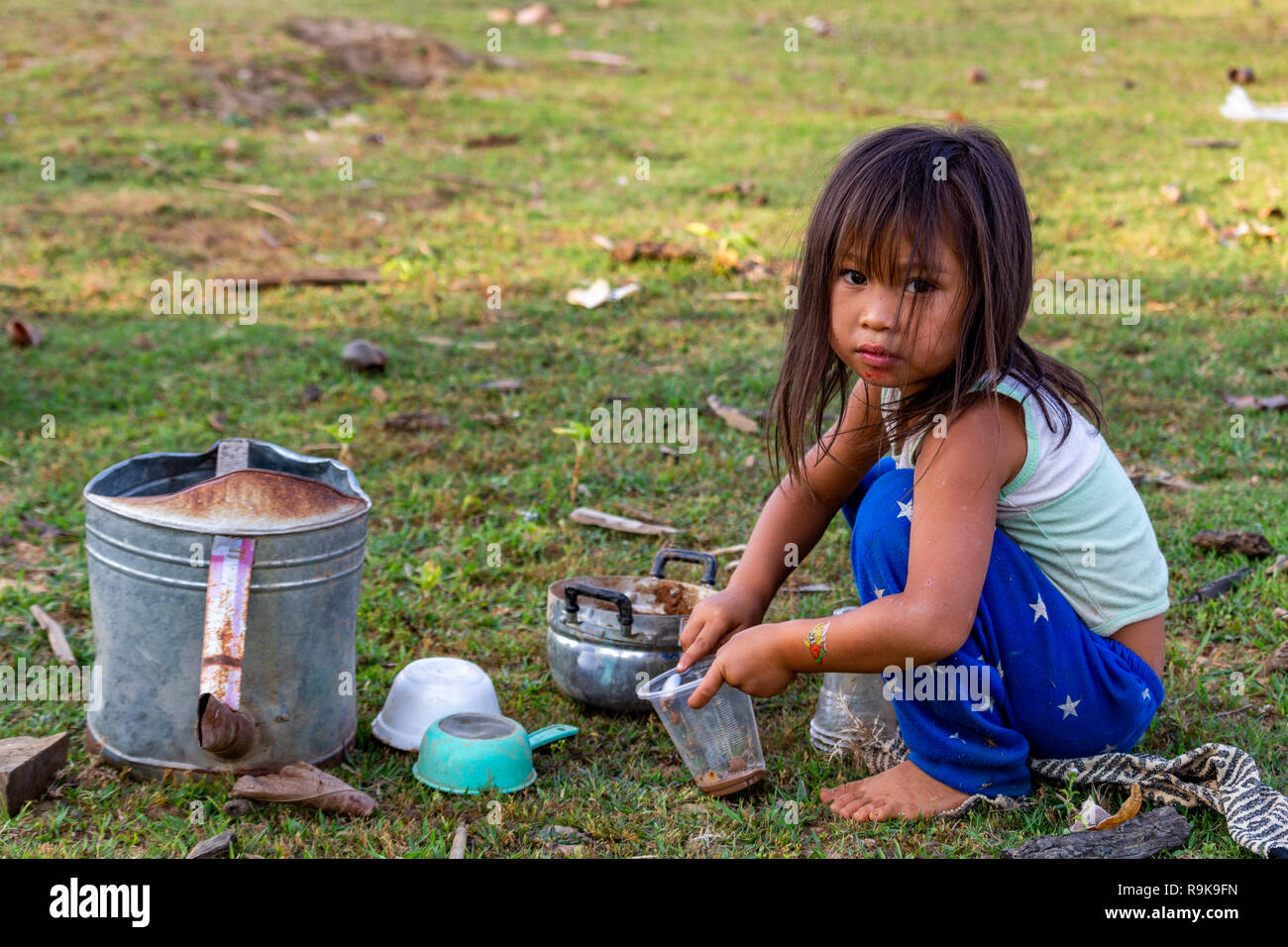 Lao children playing in river hi-res stock photography and images - Alamy