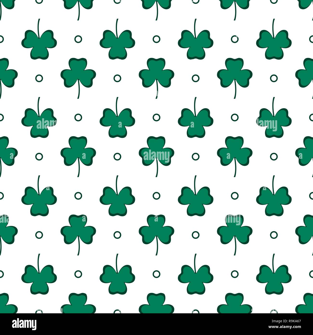 Seamless pattern with clover leaves. Shamrock background. St. Patrick's ...