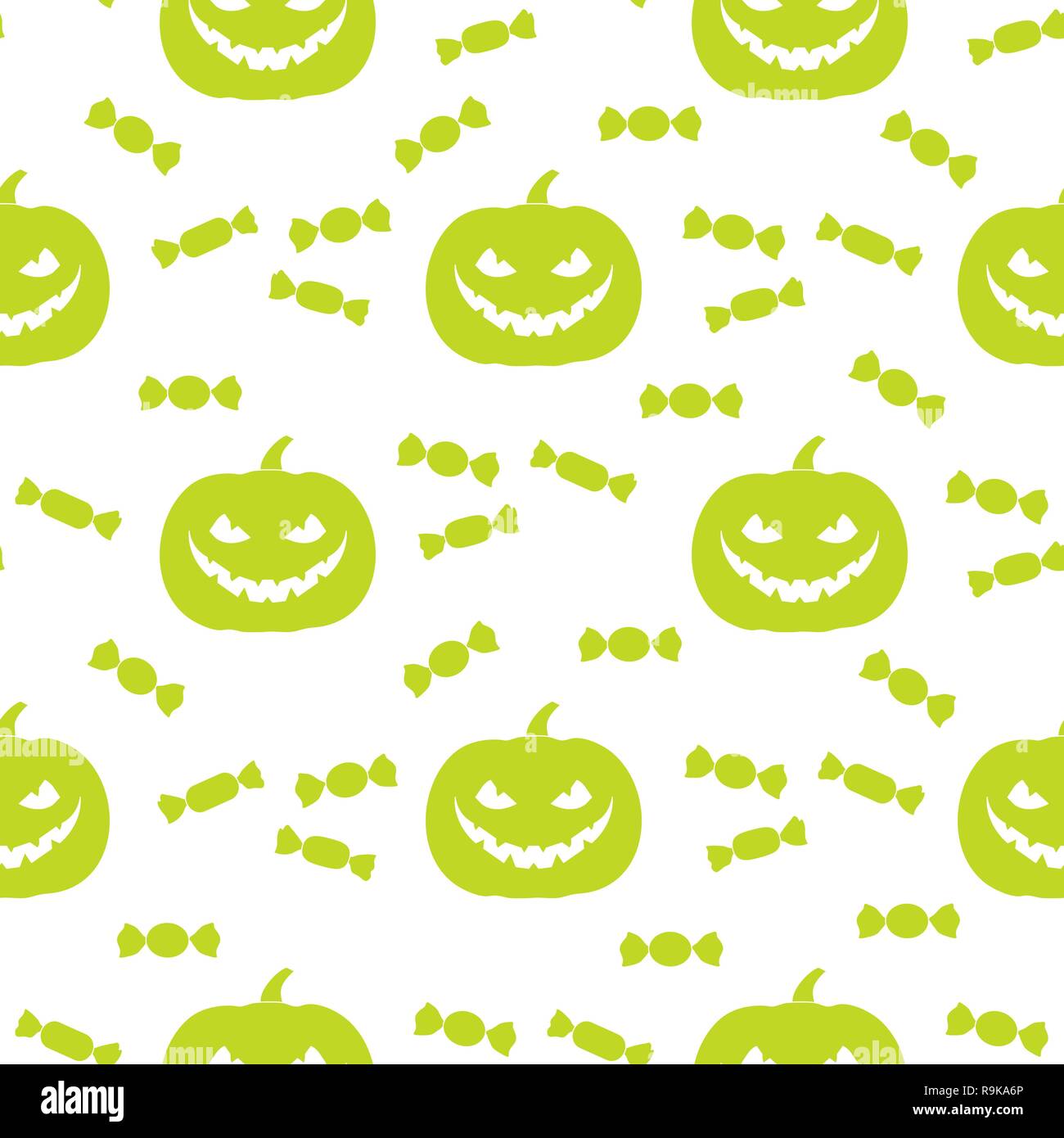 Halloween 2019 vector seamless pattern with pumpkin and candy. Design ...