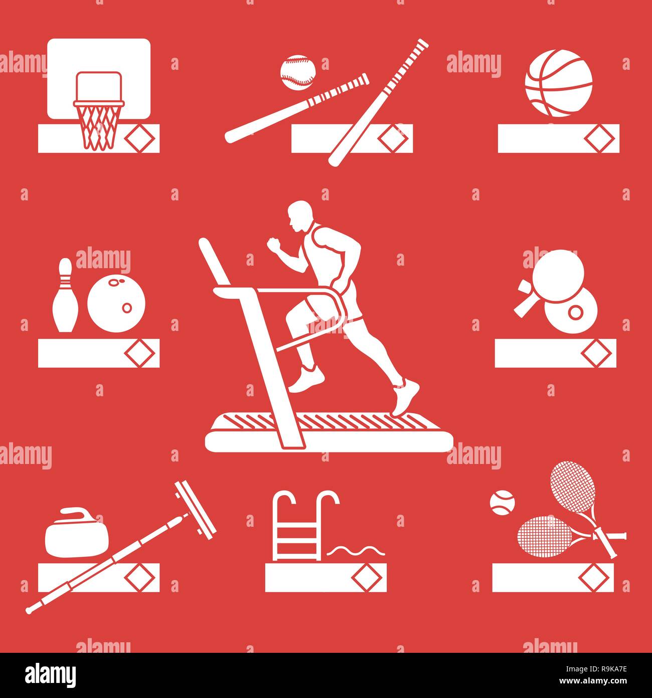 Time to fitness and sports. Healthy lifestyle. Running track with ...