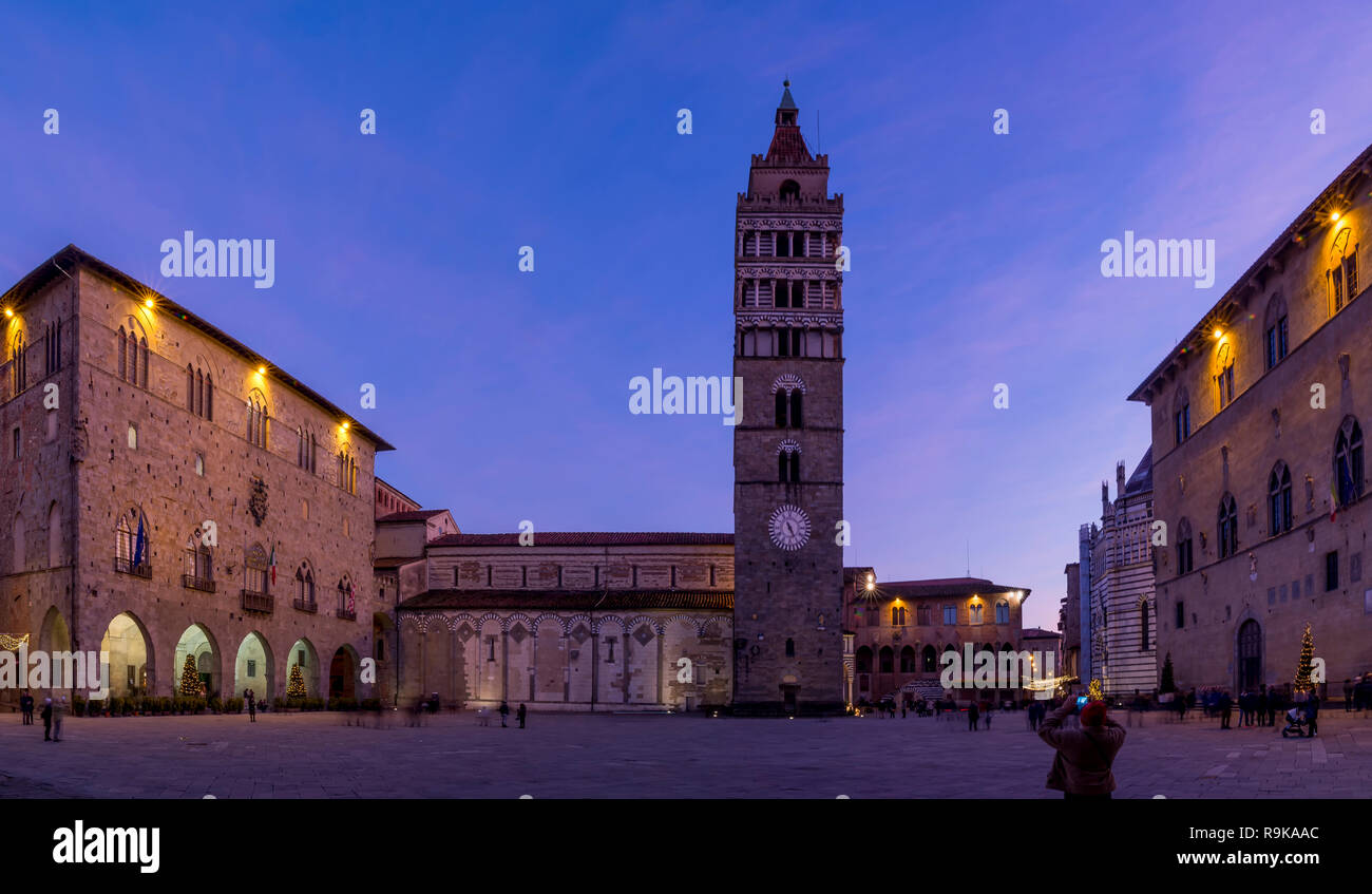 Beautiful view of the historic center of Pistoia at the blue hour ...
