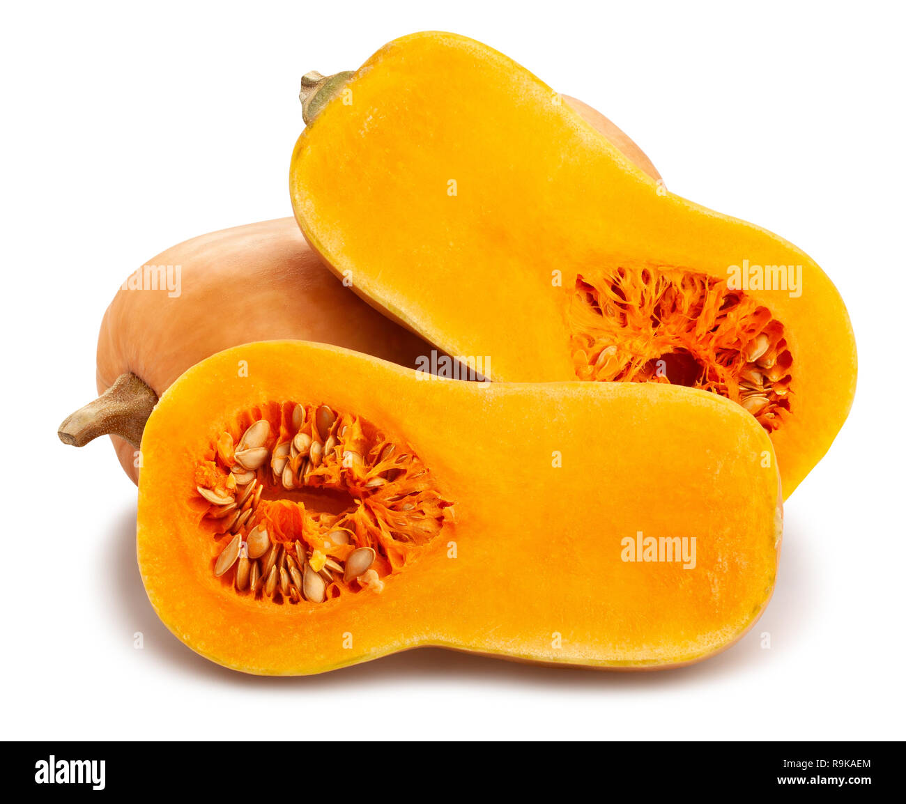 sliced butternut squash path isolated Stock Photo - Alamy