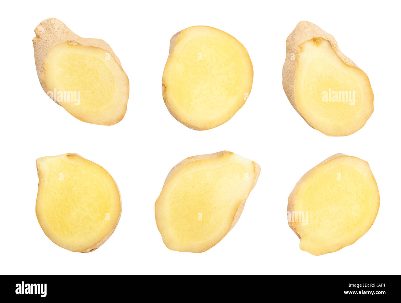 sliced ginger path isolated Stock Photo - Alamy