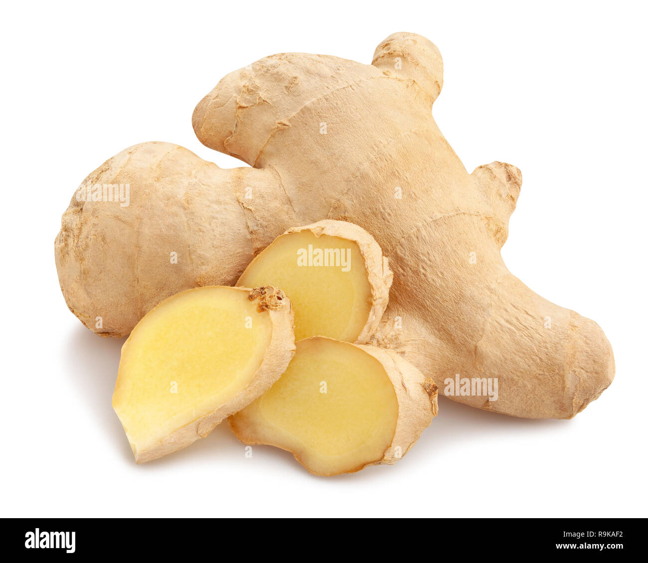 sliced ginger path isolated Stock Photo - Alamy