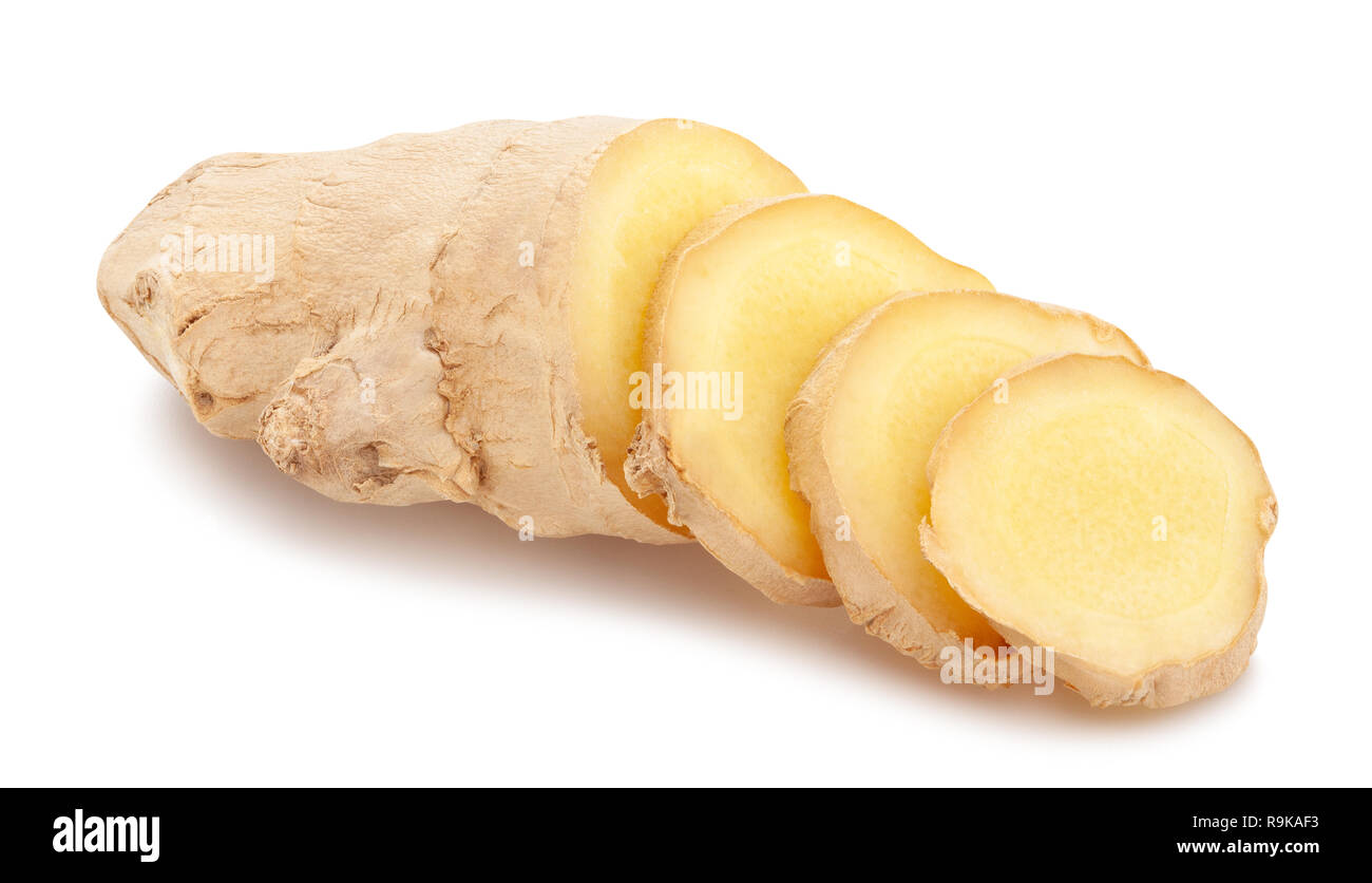 sliced ginger path isolated Stock Photo - Alamy