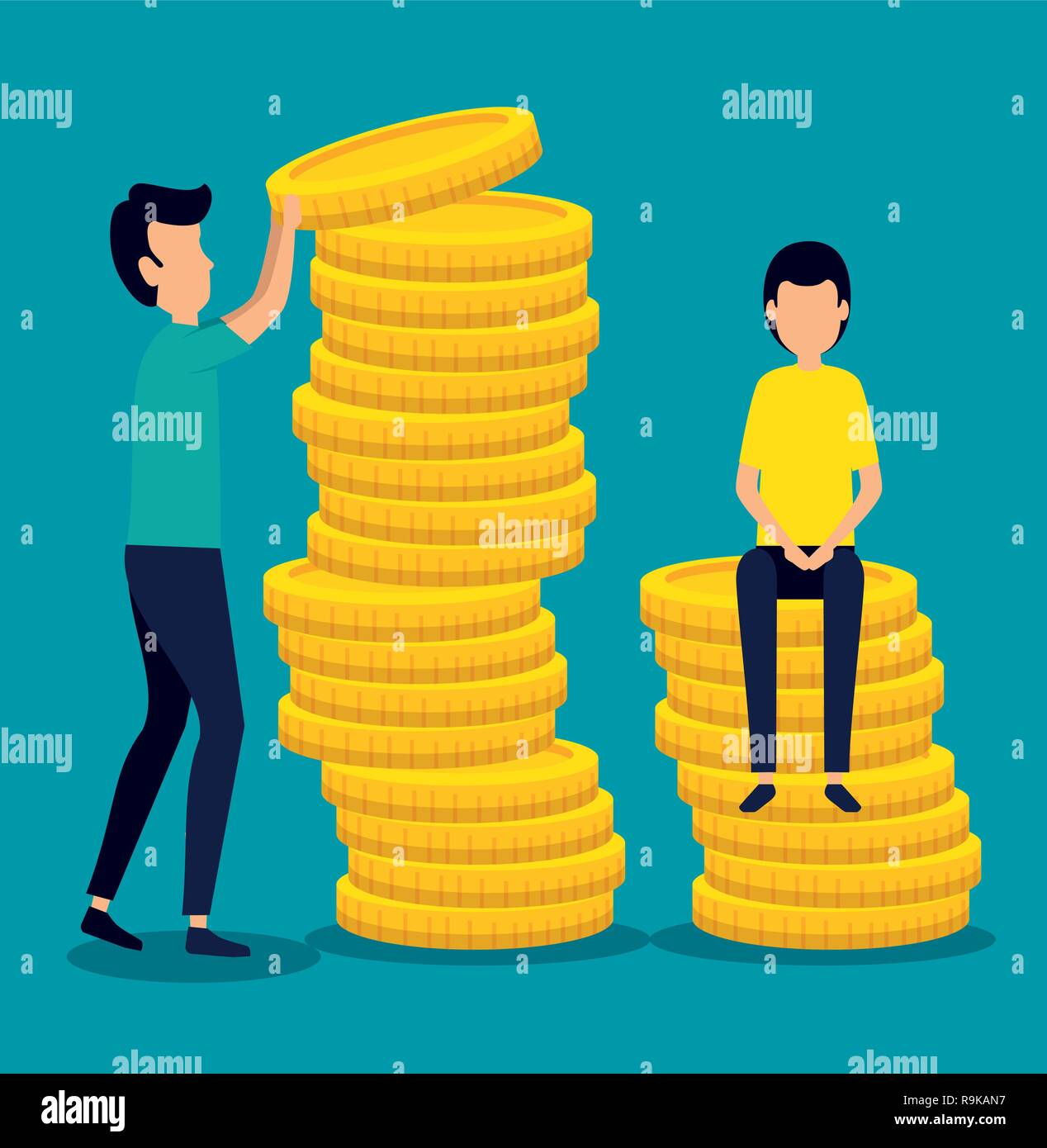 men business teamwork with coins money Stock Vector Image & Art - Alamy