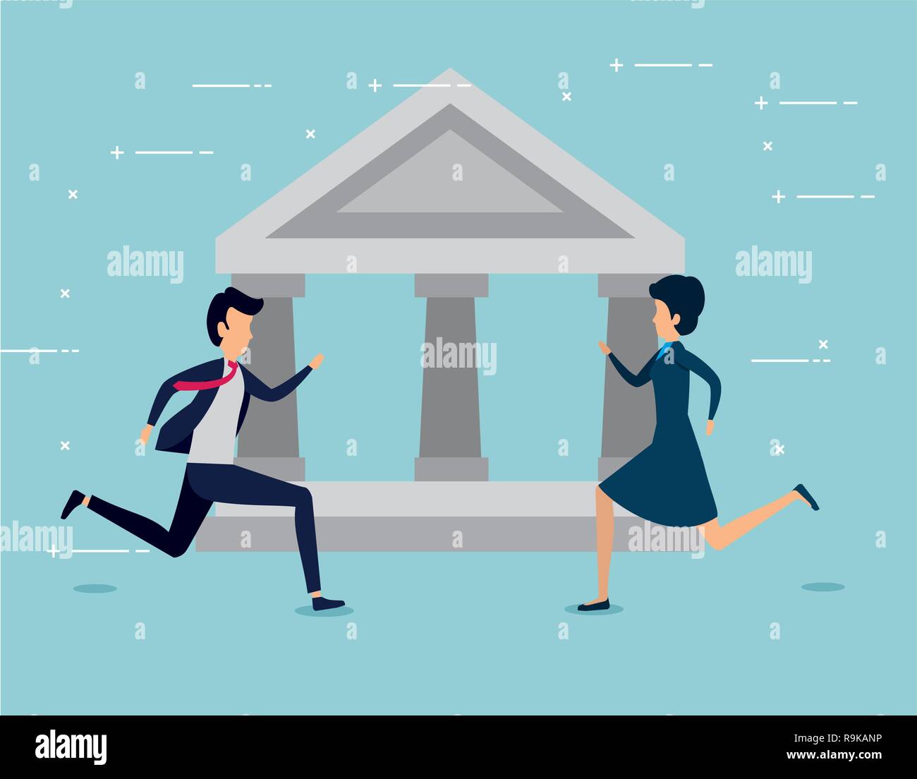 Bank meeting man woman Stock Vector Images - Alamy