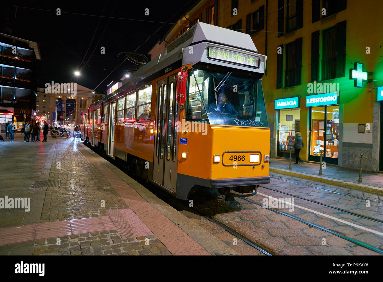 MILAN, ITALY - CIRCA NOVEMBER, 2017: tram in the city of Milan Stock ...