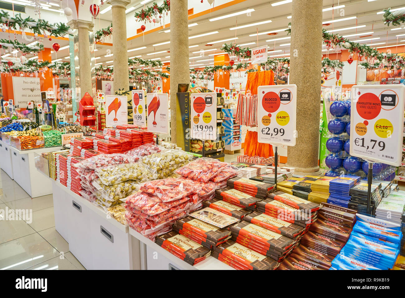 MILAN, ITALY - CIRCA NOVEMBER, 2017: sweets on display at OD Store ...