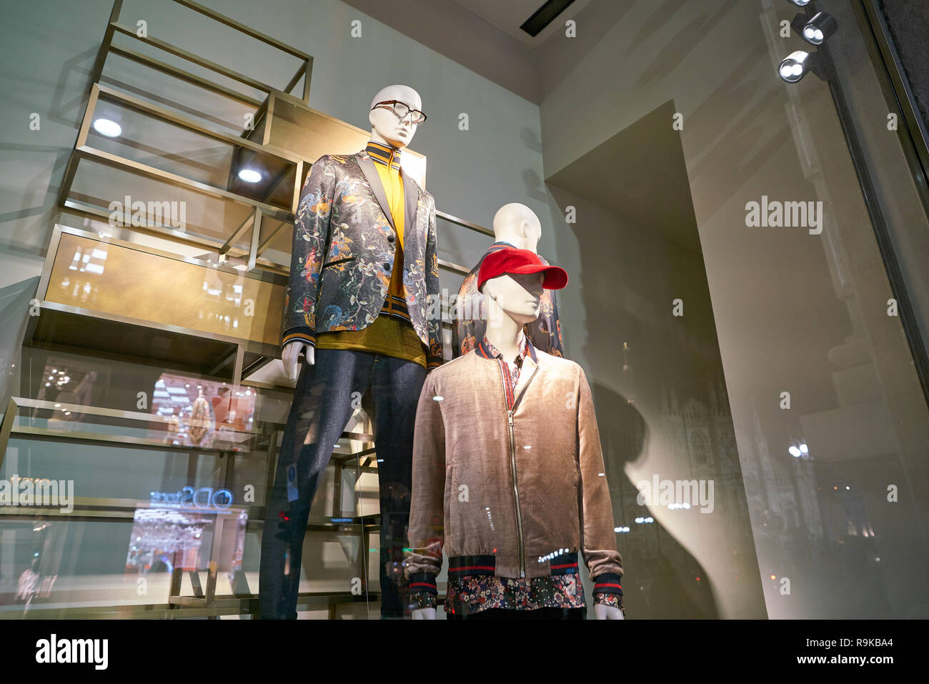 MILAN, ITALY - CIRCA NOVEMBER, 2017: display window at Zara shop in ...