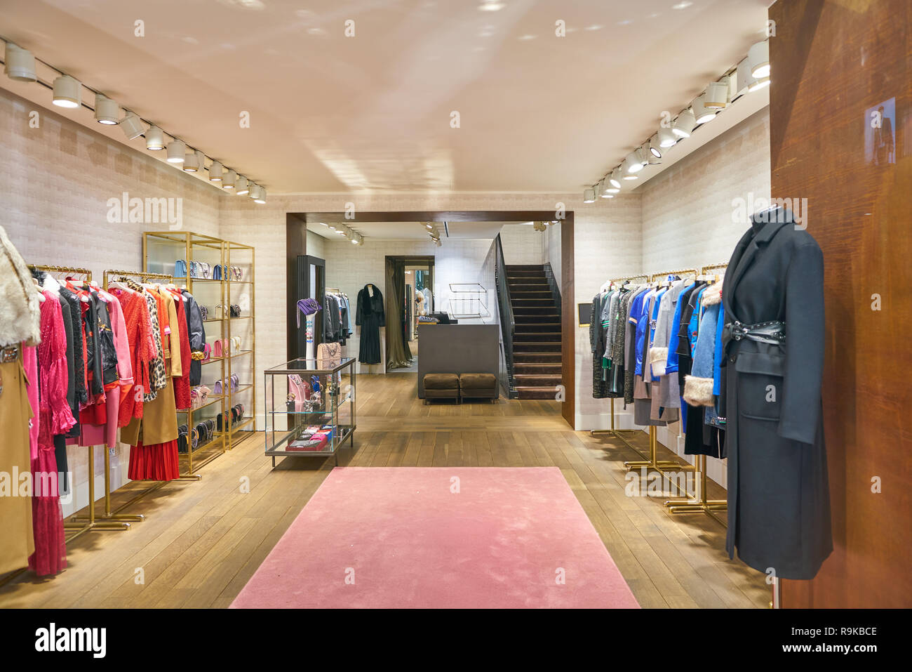 MILAN, ITALY - CIRCA NOVEMBER, 2017: inside clothing retail store in ...