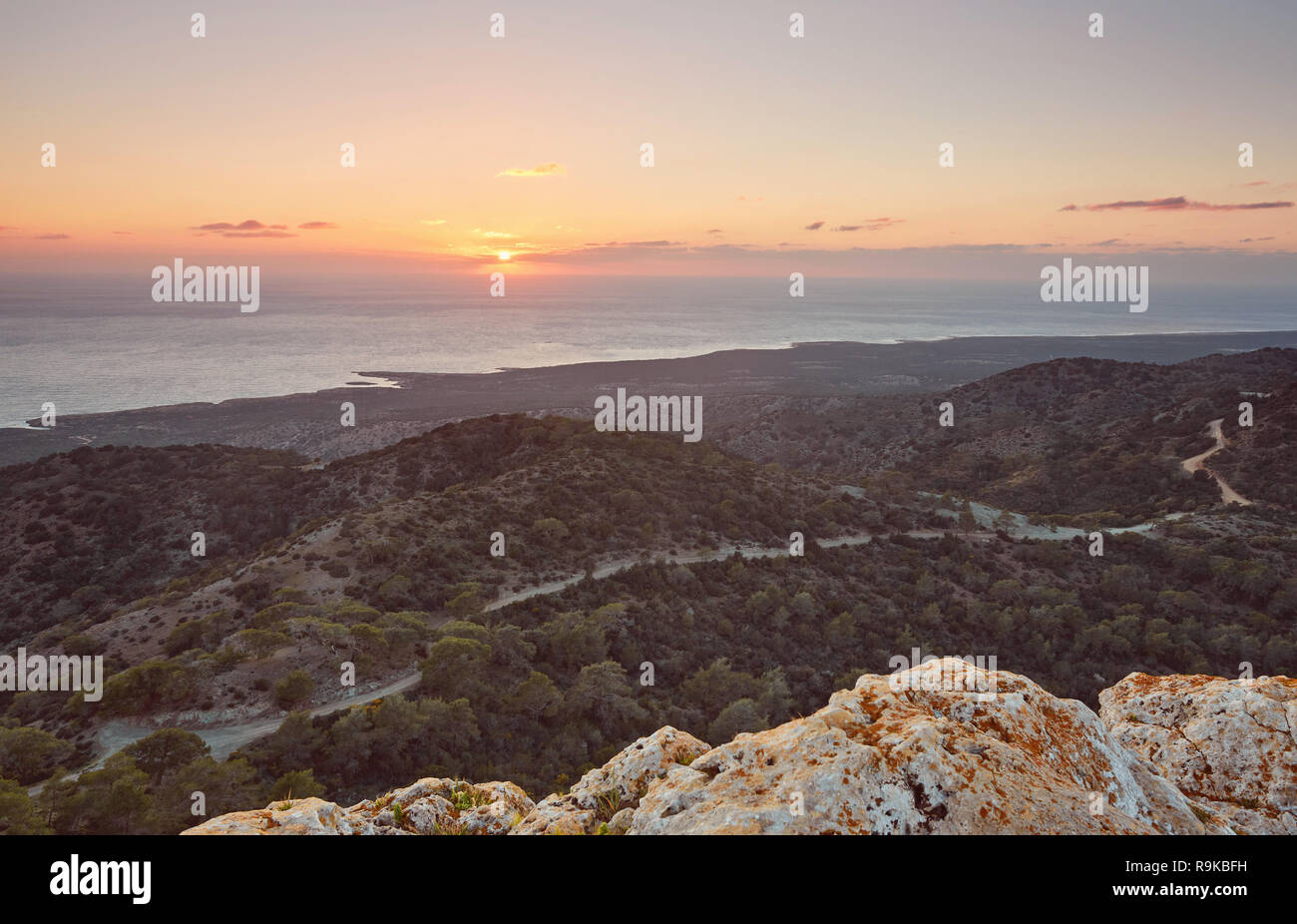 Cyprus Akamas Peninsula National Park mountain's top Stock Photo - Alamy