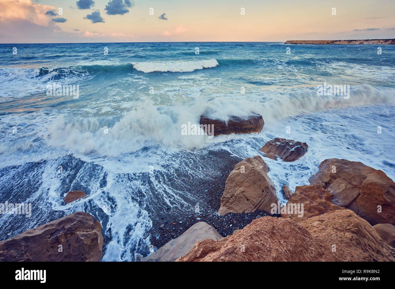 The magic of a beautiful sunset . Cyprus is an island country in the ...